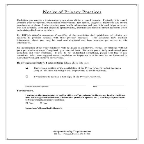 Noticeof Privacy Practices | PDF