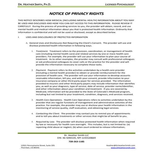 Notice of privacy rights | PDF
