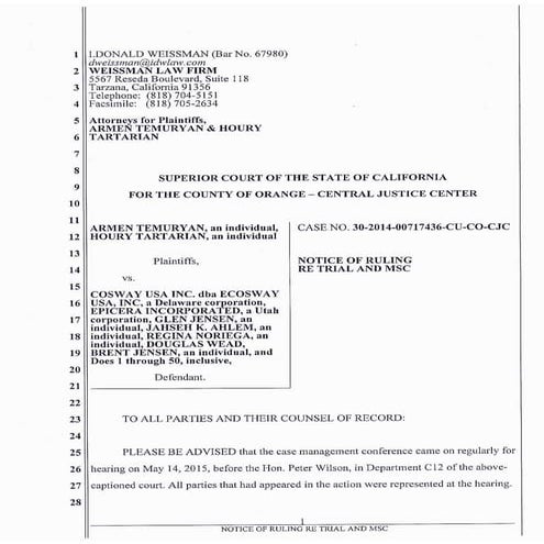 Notice of ruling may 14 2015 | PDF | Law