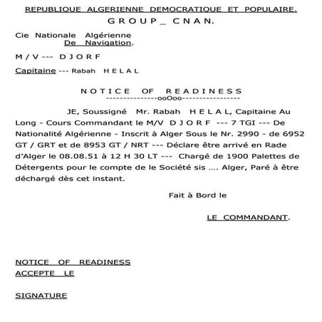 Notice readiness | PDF