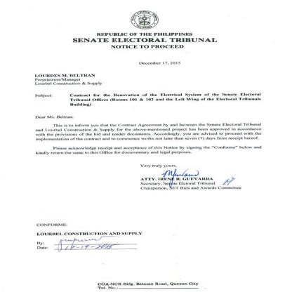 Notice to proceed | PDF