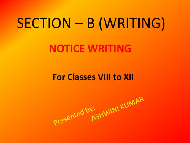 Notice writing ppt | PPTX