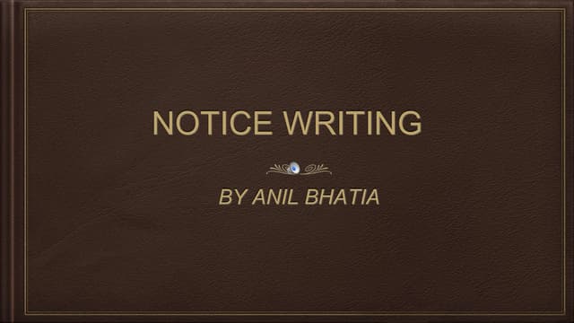 Notice writing ppt | PPTX