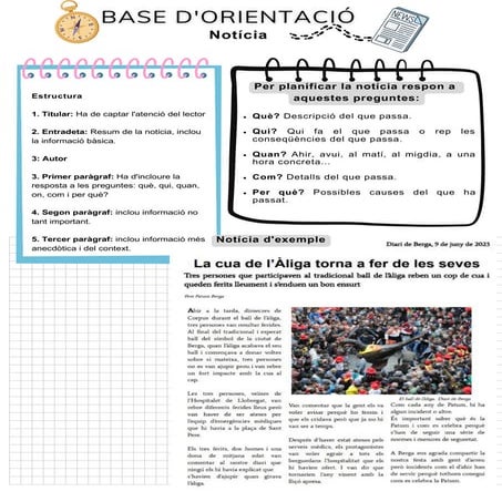 Base d'orientació per la elaboració d'una notícia | PDF