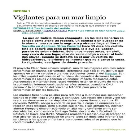 8 noticias sobre ecología para trabajar en el aula | PDF