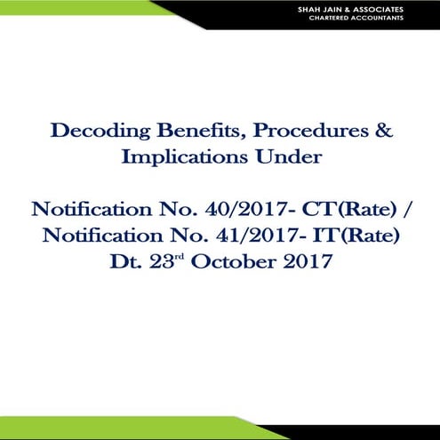 Decoding Notification No. 40-2017-CT & 41-2017-IT | PDF