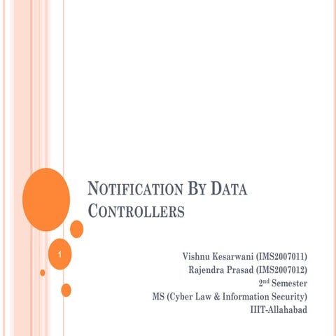 Notification By Data Controllers Under The Data Protection Act, 1998 ...