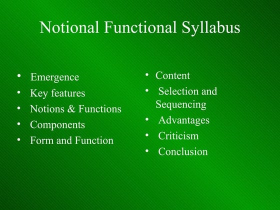 Functional - Notional Approach | PPTX | Education