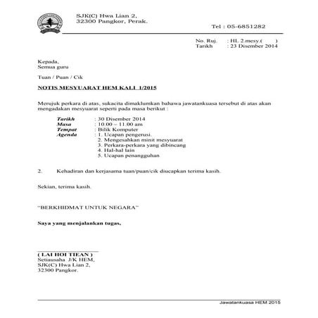 Notis Mesyuarat 1 Doc