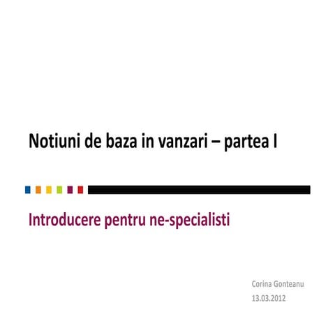 Notiuni de baza in vanzari | PPTX