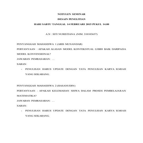 Notulen seminar | DOCX