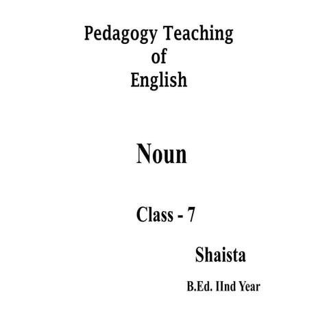 Power Point Presentation on Noun. Defination, Meaning | PPTX