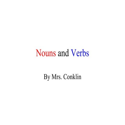 Noun and Verb Sentences | PPT