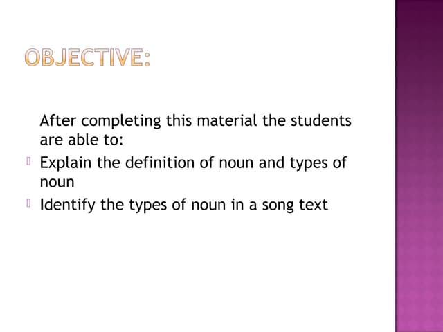 Presentation of nouns | PPT