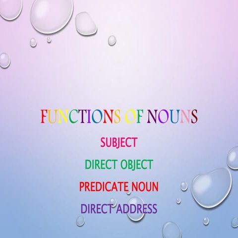 Noun functions | PPTX