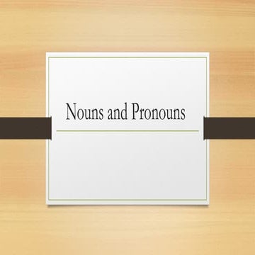 Nouns and pronouns | ODP