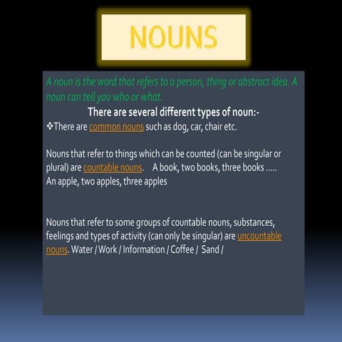 Nouns explanation | PPTX