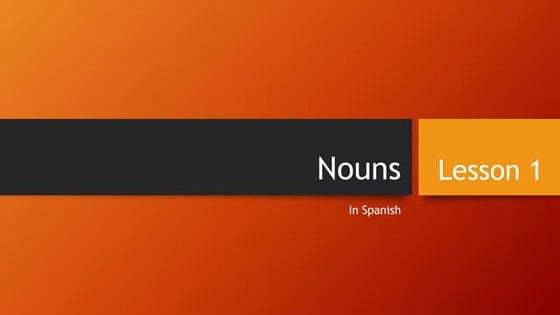 Español (Spanish) for Beginners | PPT