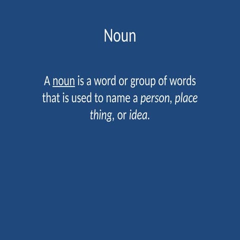 Introduction to Nouns - Middle School Presentation | PPTX