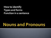 Nouns and pronouns | PPT