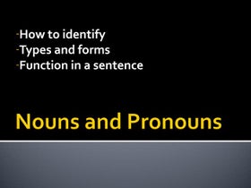Nouns and pronouns | PPT