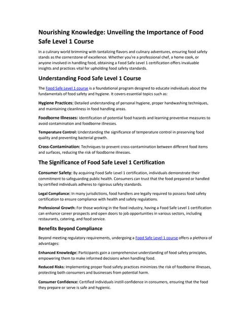 Navigating Food Safety A Guide to Level 1 Certification.pdf