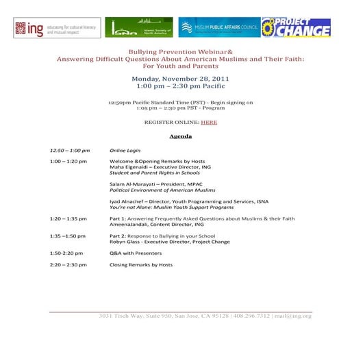 Webinar Agenda | DOCX