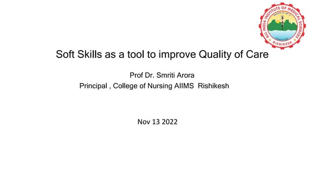 Essential soft skills for nurses | PPTX