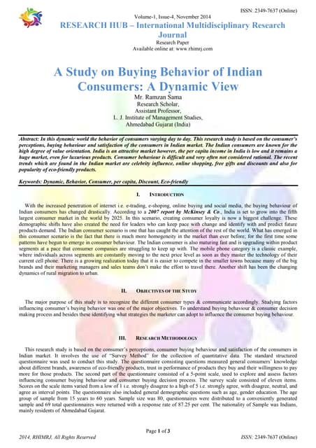 Consumer Behaviour in Indian Market | PPT