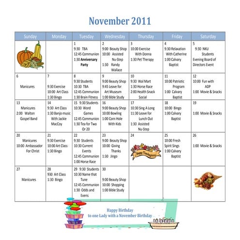 Nov 2011 calendar | PPT