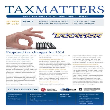 Nov 2013 Tax Matters Newsletter | PDF