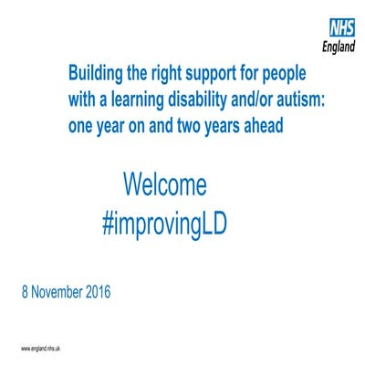 Building the right support for people with a learning disability and/or ...
