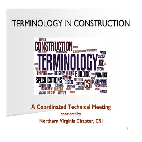 2011 CTM Session 1: Terminology for Construction | PDF