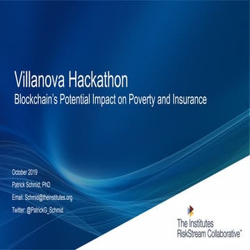 Villanova Hackathon - Blockchain's Impact on Poverty and Insurance | PPT