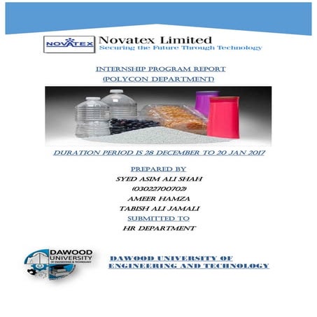 Novatex limited internship report | PDF