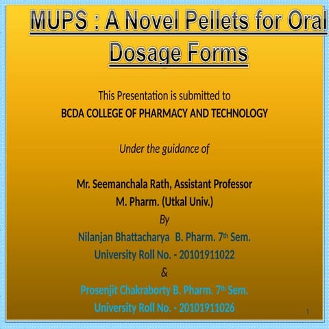 PELLETS AND PELLETIZATION TECHNIQUES | PPTX