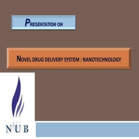 Novel drug delivery system nanotechnology | PPTX