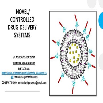 NOVEL DRUG DELIVERY SYSTEMS- A FLASHCARD | PPTX