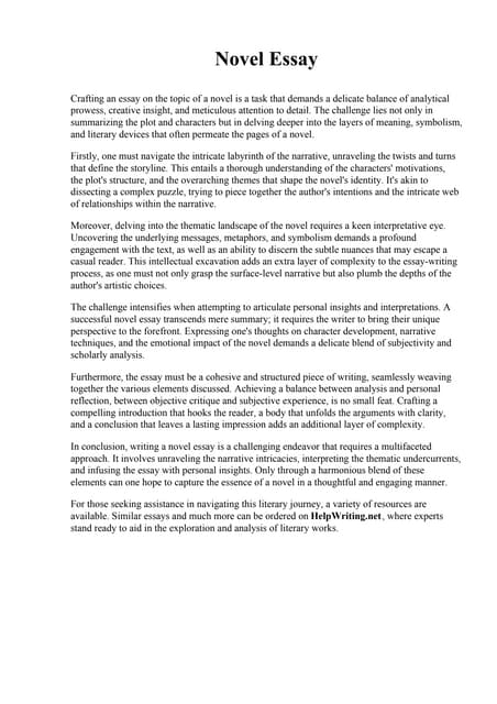 Character Analysis Essay | PDF | Books and Literature