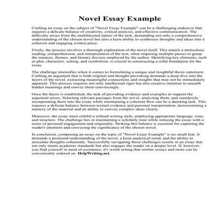 Novel Essay Example. How To Write An Essay Examples - Ahern Scribble | PDF