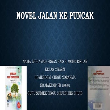 Novel jalan ke puncak | PPTX