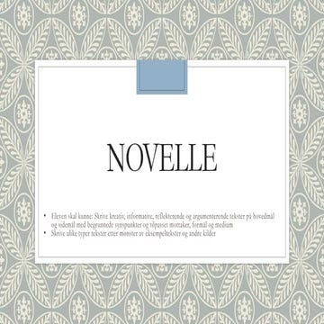 Novelle | PPTX