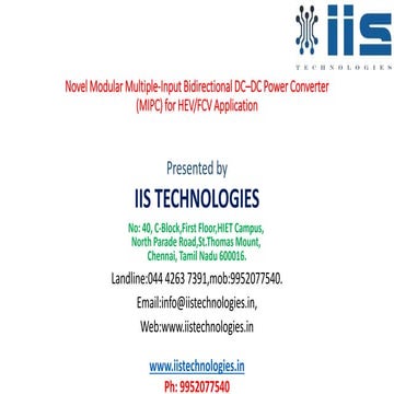 Novel Modular Multiple Input Bidirectional Dcdc Power Converter Mipc