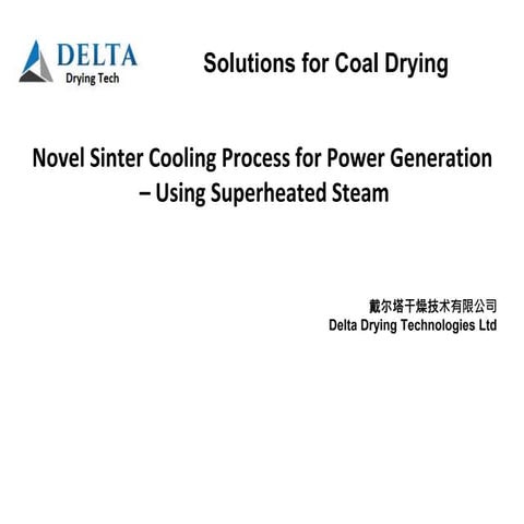 Novel Sinter Cooling Process for Power Generation – Using Superheated ...