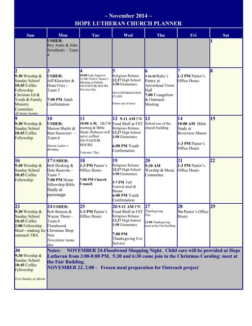 Sabbath school program | DOCX