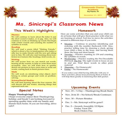 November Newsletter | DOC