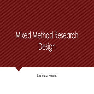 Mixed Method Research Design - Language Research | PPT