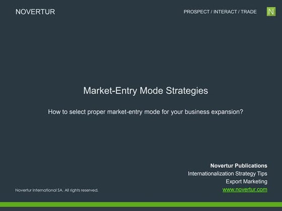 Modes of entry to international business | PPTX | Mergers and ...