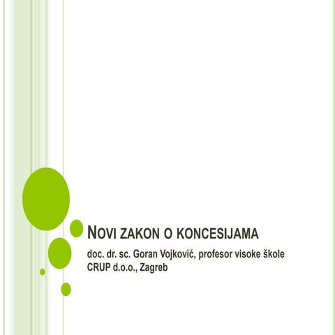 Novi zakon o koncesijama | PPT