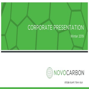 NovoCarbon Corporate Presentation - Winter 2019 | PDF